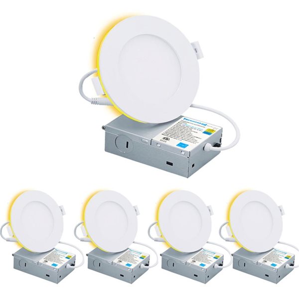 TorontoLed 4-in 5CCT Night Recessed Ceiling Slim Downlight (4 Pack) | RONA