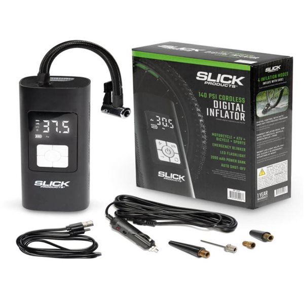 Slick Products Cordless Digital Portable Air Compressor Tire Inflator ...