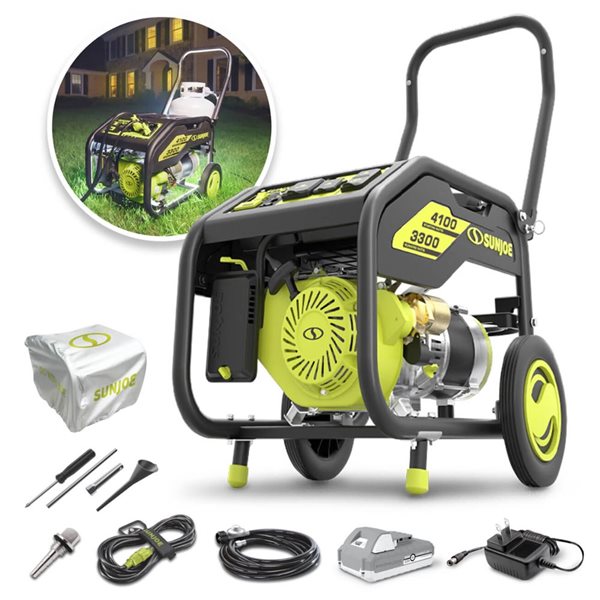 Génératrice portative au propane Sun Joe de 4100/3300 watts avec ...