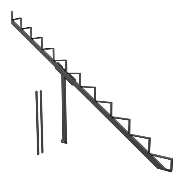 Pylex COLLECTION 11 Black 112.75 L x 1.5-in W 11-Steps 10 1/4-in ...