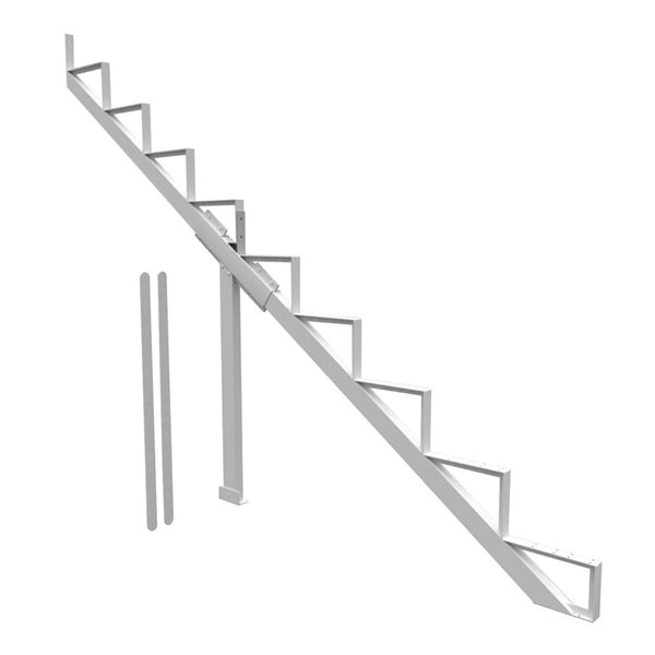 Pylex COLLECTION 11 White 89 L x 1.5-in W 9-Steps 10 1/4-in Aluminum ...