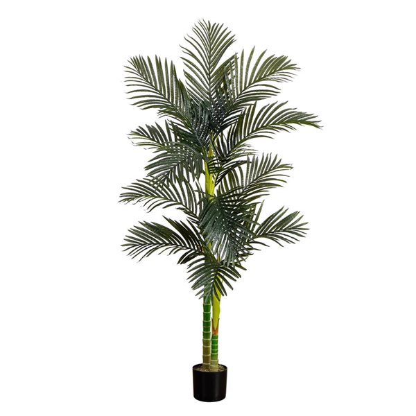 Nearly Natural Artificial Golden Cane Palm Tree with Double Stalk for ...