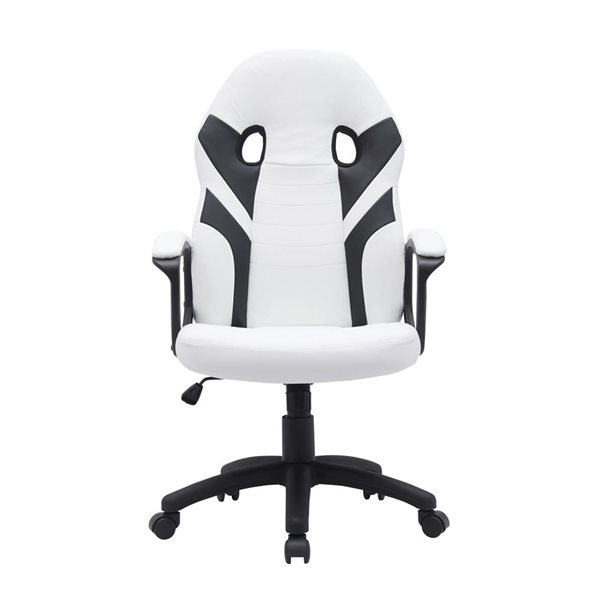 Brassex Levi White/Black Ergonomic Gaming Chair 25198 | RONA