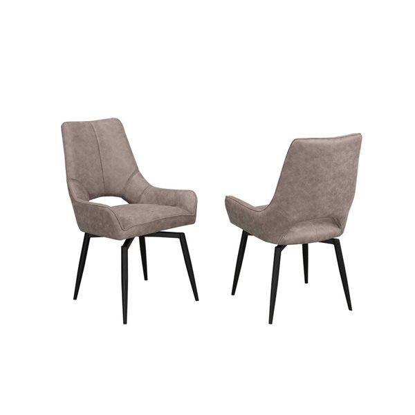 Brassex Alexander Set of 2 Antique Brown Fabric Dining Chairs 25210 | RONA