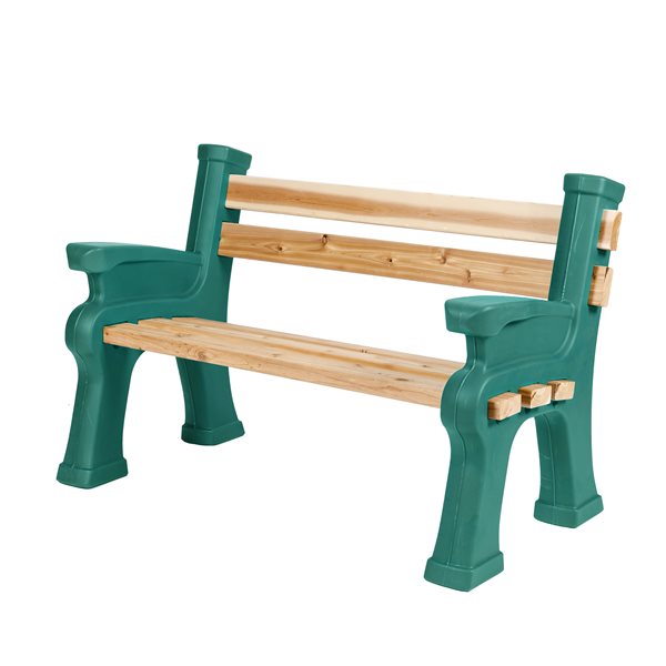 RTS Home Accents Custom Length Polyresin Bench Ends w/ Armrests (Wood ...