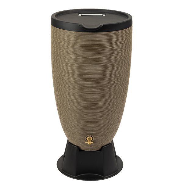 RTS Home Accents Polyethylene 190-L Newport Rain Barrel w/ Removable ...