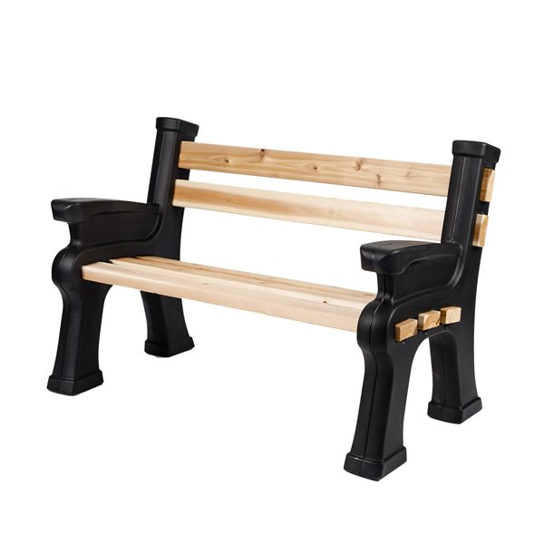 RTS Home Accents Custom Length Polyresin Bench Ends w/ Armrests (Wood ...