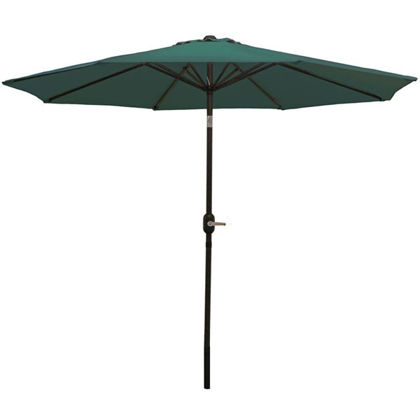 Sunnydaze Decor Green 9-ft W Aluminum Patio Umbrella w/ Tilt and Crank ...