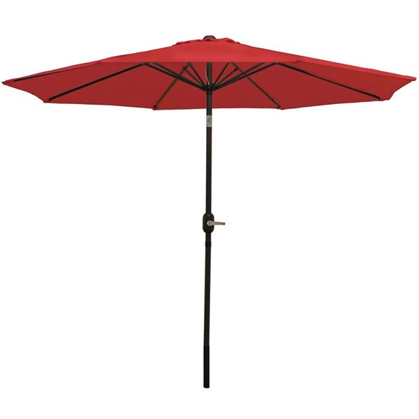 Sunnydaze Decor Red 9-ft W Aluminum Patio Umbrella w/ Tilt and Crank ...