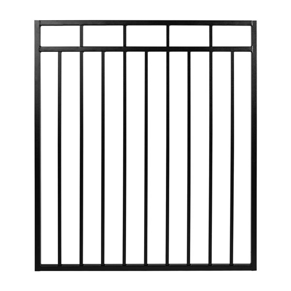 Nuvo Iron Coral 45 W x 46-in H Black Galvanized Steel Self Close Fence ...