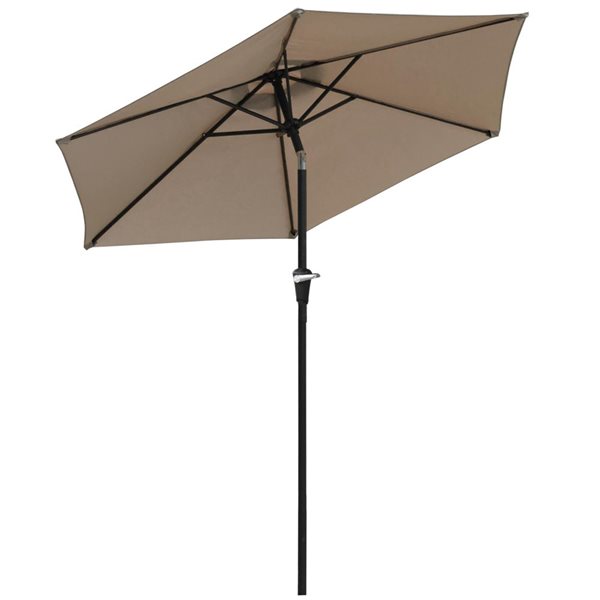 Outsunny Patio Sun Umbrella w/ Adjustable Angle - Khaki 84D-117 | RONA