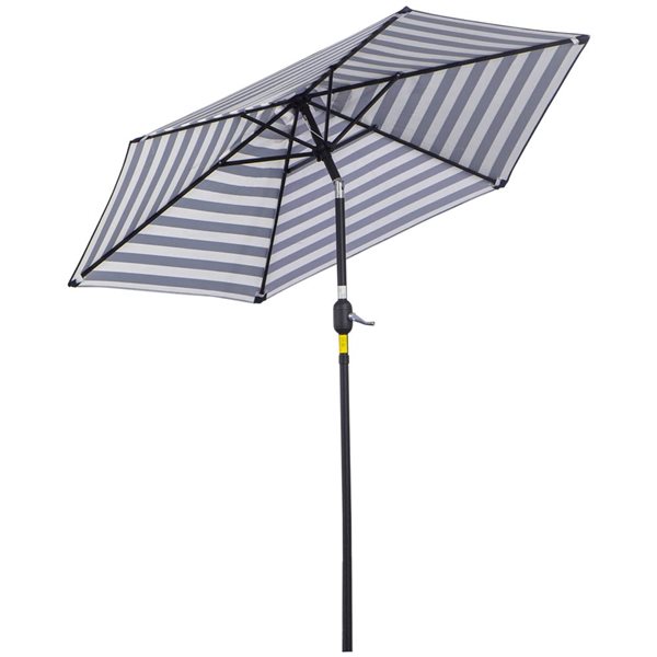 Outsunny Patio Sun Umbrella w/ Adjustable Angle - Blue/White 84D-117BU ...