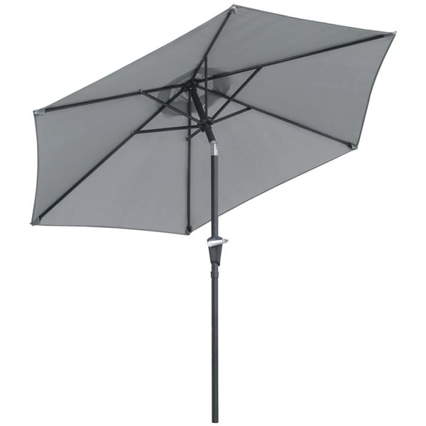 Outsunny Patio Umbrella w/ Adjustable Angle - Light Grey 84D-117GY | RONA