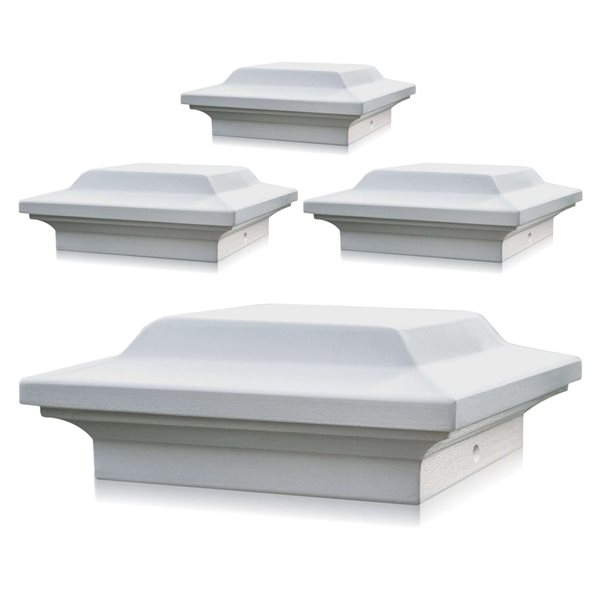 Classy Caps 4-Pack 4 x 4-in White Aluminum Post Cap NSM44W4PK | RONA