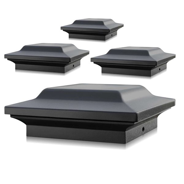 Classy Caps 4-Pack 4 x 4-in Black Aluminum Post Cap NSM44B4PK | RONA