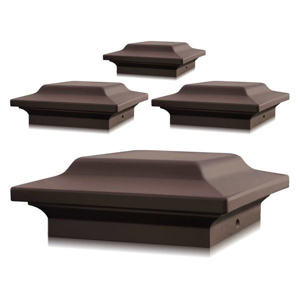 Classy Caps 4-Pack 4 x 4-in Brown Aluminum Post Cap NSM44R4PK | RONA