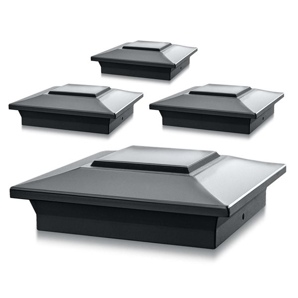 Classy Caps 4-Pack 6 x 6-in Black Aluminum Post Cap NSX66B4PK | RONA