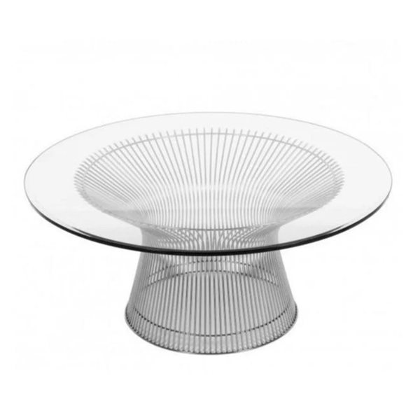 Plata Import Coco Coffee Table 32 in - Glass and Chrome CT-2102A-SS | RONA