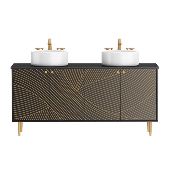 Meuble-lavabo de salle de bain autoportant Woodbridge 60 po avec lavabo ...