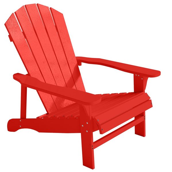 Outsunny Wooden Adirondack Outdoor Patio Chair for Fire Pit - Red 84B ...