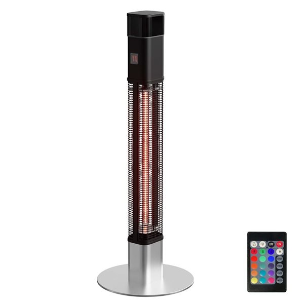 Deko Living 25000 BTU 110 V 1500 W Black Steel Electric Column Heater w ...