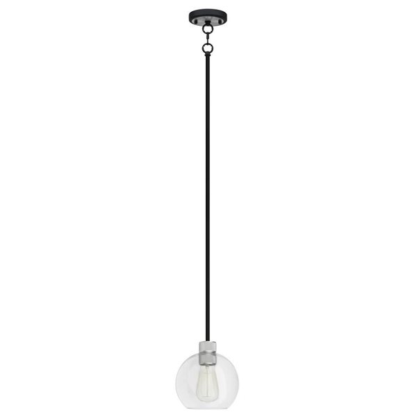 Whitfield Lighting Celine 1-Light Pendant w/ Clear Glass - Black ...