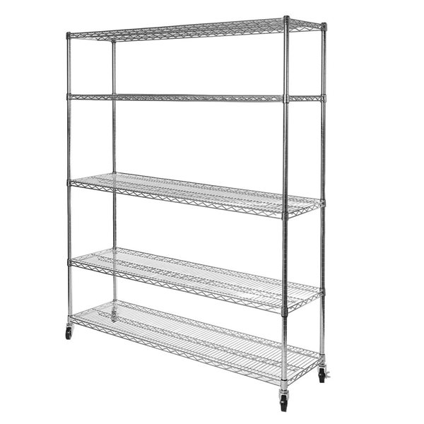 Seville Classics 60 D x 24 W x 72-in H 5-Tier Steel Wire Shelving Rack ...