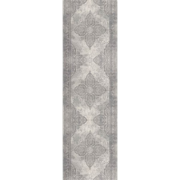 Rug Branch Vintage Havana 2 W x 7-ft L Grey Rectangular Indoor Runner ...