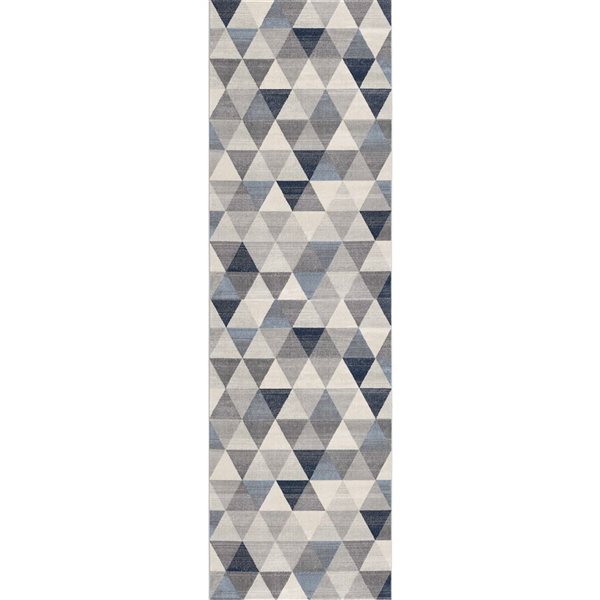 Rug Branch Modern Havana 2 W x 7-ft L Navy Triangles Rectangular Indoor ...