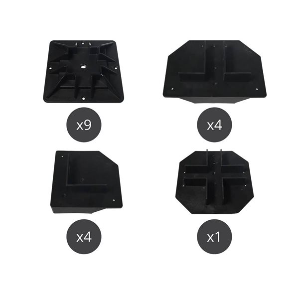 Mecadeck Black Composite Heavy-Duty Deck Block Kit for Decks Up to 10 x ...