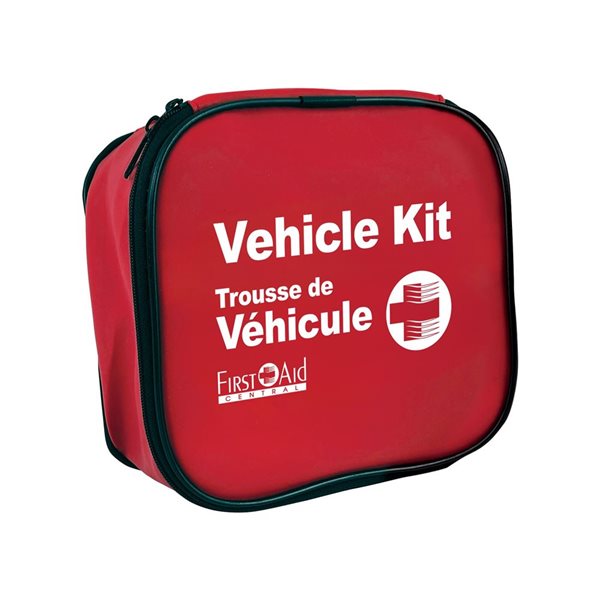First Aid Central Emergency Auto Safety Kit w/ Bandages and Emergency ...