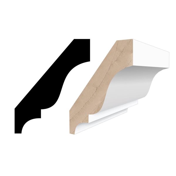 RESO 3-Pc 9/16 x 2 3/4 x 96-in Primed Finger-Joined Pine Crown Molding ...