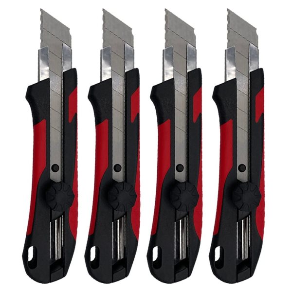 Rapid Edge 4-Pack 25 mm Snap Knife with Serrated 25 mm Snap-Off Blade ...