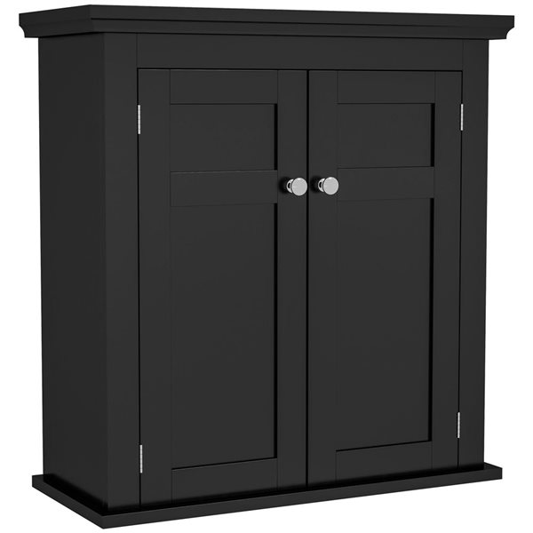 kleankin 9 D x 24 H x 23-in W Black Bathroom Wall Storage Cabinet w ...