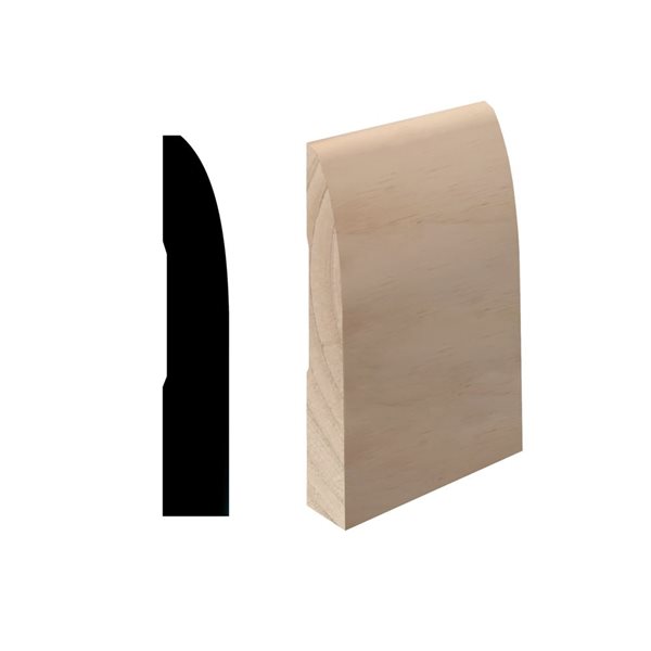 RESO RMB M713 3-Piece 9/16 x 3 1/4 x 96-in Stainable Finger-jointed ...