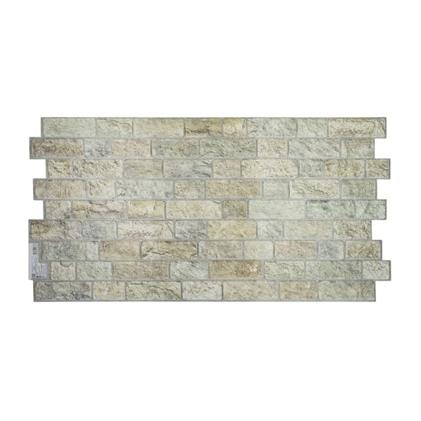 Dundee Deco 3.2 x 1.6-ft Faux Bricks 3D Wall Panel - Greige | RONA