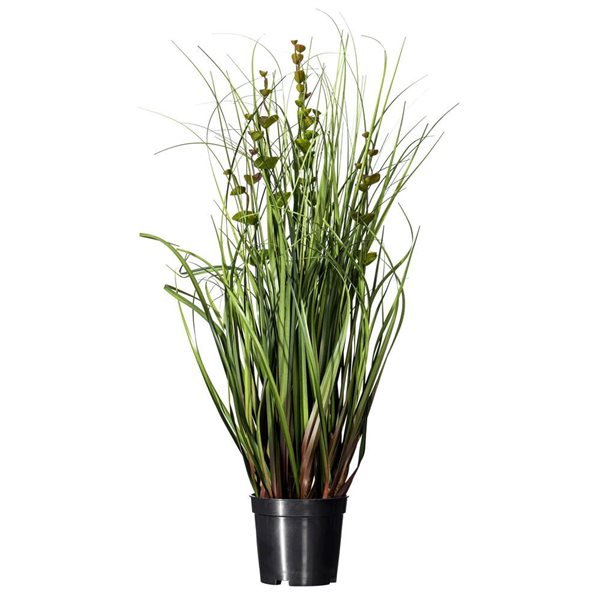 Vickerman 24-in Artificial Potted Green Grass and Eucalyptus TN170224 ...