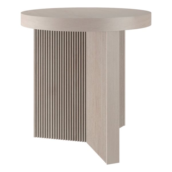 Hailey Home Holm 22-in W Alder White MDF Scandinavian Round Side Table ST2255 | RONA