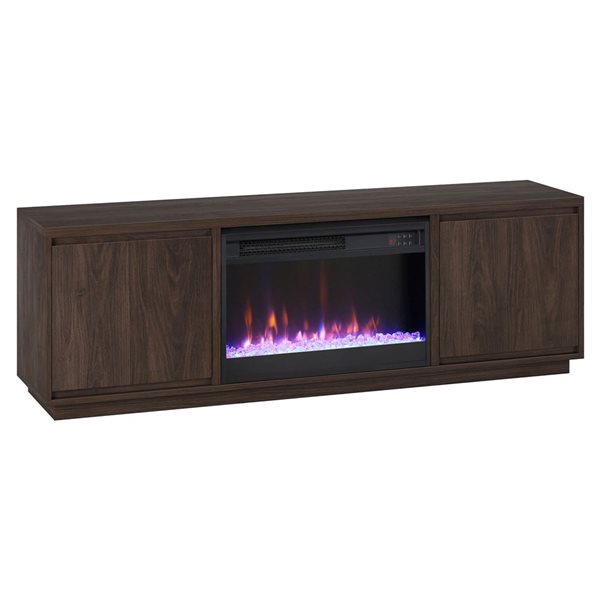 Hailey Home Presque Rectangular TV Stand with 26-in Crystal Fireplace ...
