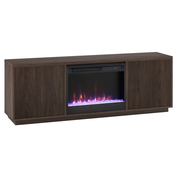 Hailey Home Hanson Rectangular TV Stand with 26-in Crystal Fireplace ...