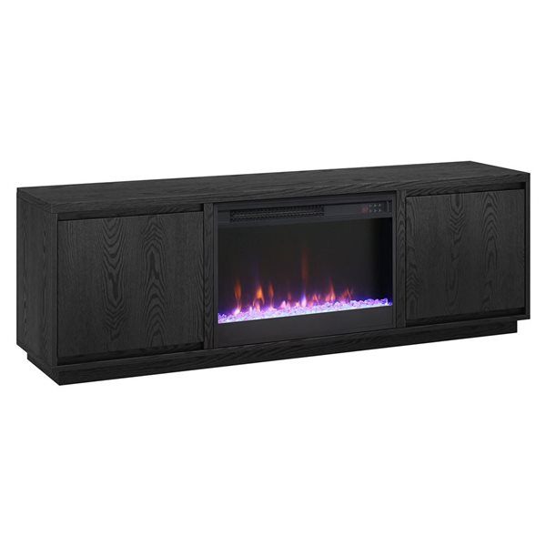Hailey Home Presque Rectangular TV Stand with 26-in Crystal Fireplace ...