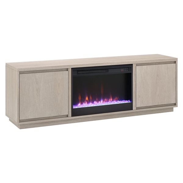 Hailey Home Presque Rectangular TV Stand with 26-in Crystal Fireplace ...