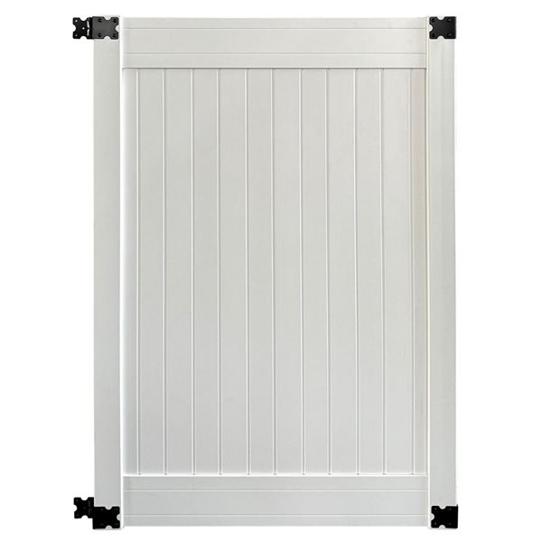 everhome 4 W x 6-ft H Unassembled White Vinyl Self-Closing Fence Gate ...