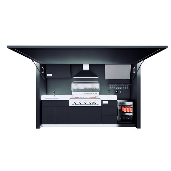 Habitat28 ELEV8 Anthracite Modern Modular Outdoor BBQ Kitchen - XXL H28 ...