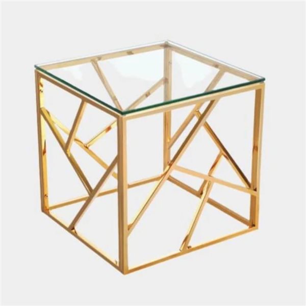 Table d'appoint cubique milieu du siècle Roca par Plata Import 21,75 po ...