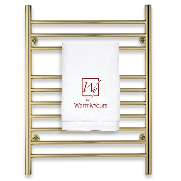 WARMLYYOURS Warmly Yours Infinity Towel Warmer w/ 10 Bars and Dual Connection - Polished Gold ...