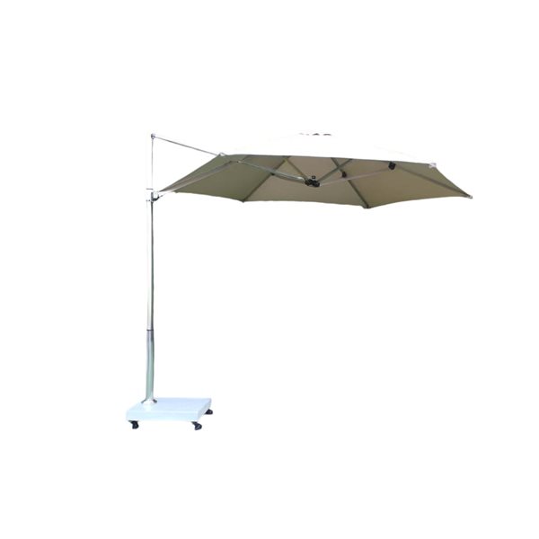 CIEUX Marseille Outdoor Cantilever Umbrella w/ Marble Base on Castors ...