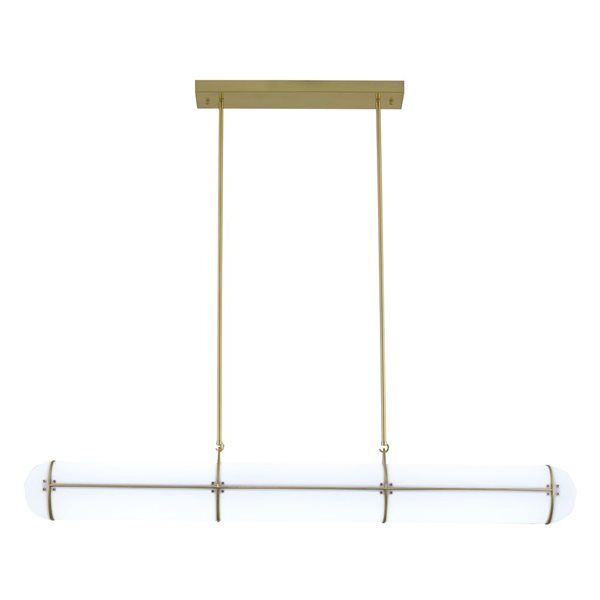 Bethel International 1-Light Satin Brass Transitional Metal LED Pendant ...