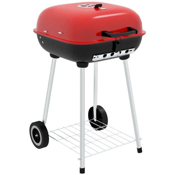 Outsunny Charcoal Barbecue Grill - Red 846-121V00RD | RONA
