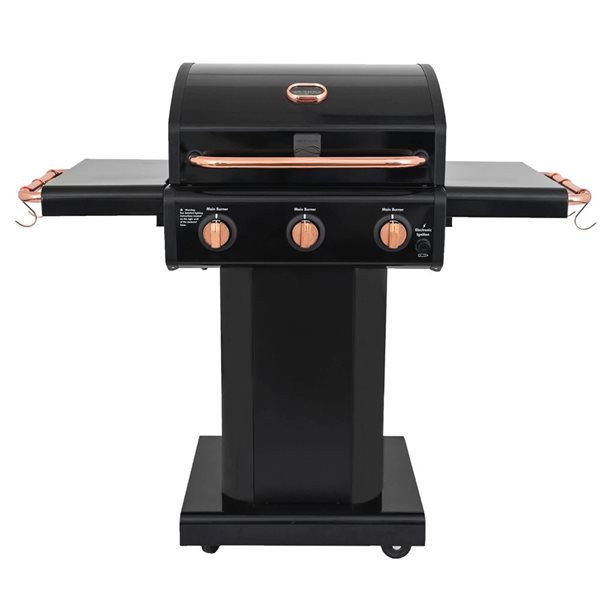 Barbecue au propane liquide Kenmore à 3 brûleurs sur piédestal, noir ...